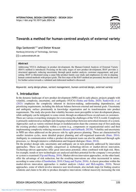 Pdf Towards A Method For Human Centred Analysis Of External Variety