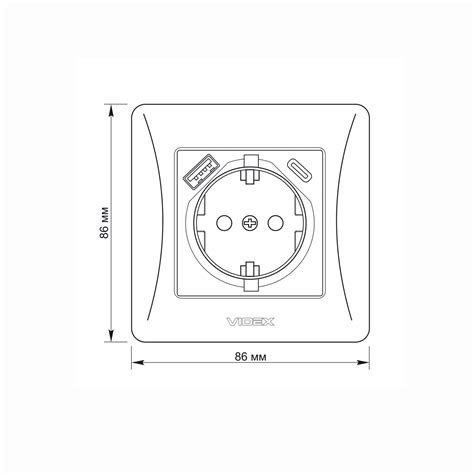 Розетка одинарна із заземленням з Usb Usb C чорний графіт Videx Binera купити у компанії