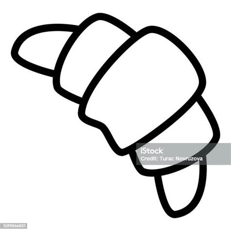 크루아상 라인 아이콘 베이커리 개념 흰색 배경에 전통적인 프랑스 스낵 기호 개요 스타일의 모바일 개념 웹 디자인의 크루아상 아이콘 벡터 그래픽 0명에 대한 스톡 벡터 아트