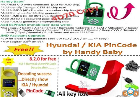 JMD Handy Baby V8 2 0 Adds Hyundai Kia PinCode Decoding Car Key Programmer Blog