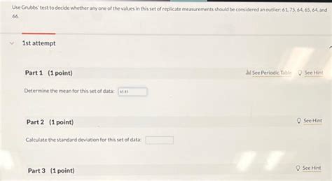 [solved] Use Grubbs Test To Decide Whether Any One Of The