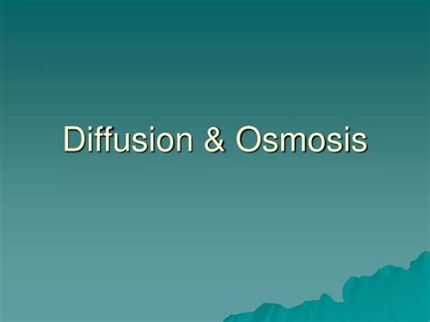 PPT Diffusion Osmosis PowerPoint Presentation Free Download ID