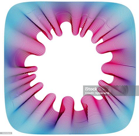 흐르는 입자 프레임의 물결 부드러운 곡선 모양 라인 입자 배열 흐름과 벡터 추상적 인 배경 3d 모양 점 혼합 메쉬 미래 기술 유용한 테두리 3차원 형태에 대한 스톡 벡터