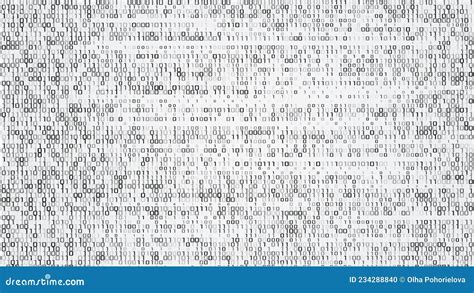 A Stream Of Binary Matrix Code On The Screen Numbers Of The Computer Matrix Stock Vector