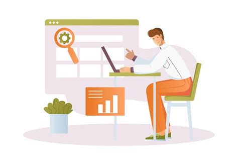 Premium Vector Seo Concept With People Scene In The Flat Cartoon Design A Man Solves Complex