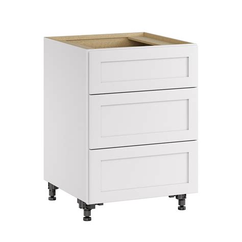 Enfield 24in W X 24in D X 34in H Classic White Three Drawer Base