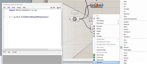 Grasshopper Python Script Utilizing Rhino Command Meshpolyline