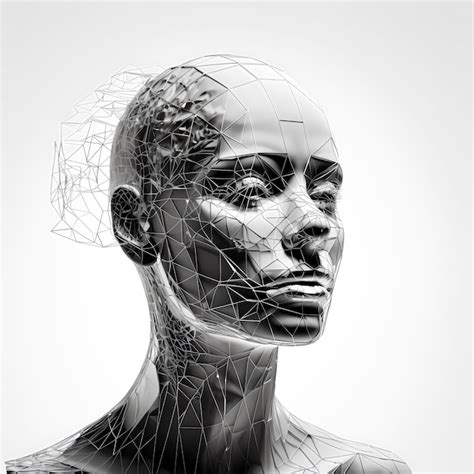 Premium Ai Image Artificial Intelligence Wireframe Human Created With