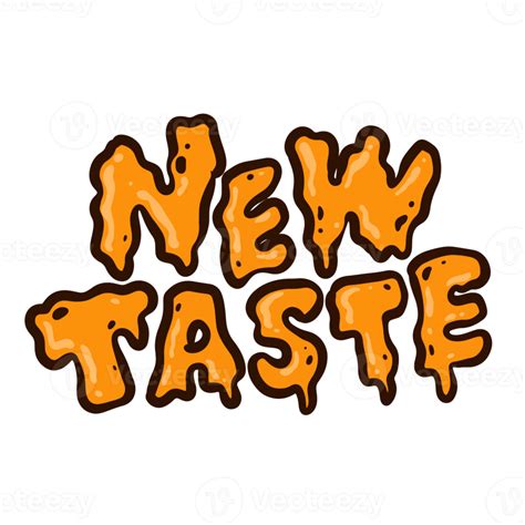 New Taste Word Text Illustration Hand Drawn For Sticker And Design Element 12895977 PNG