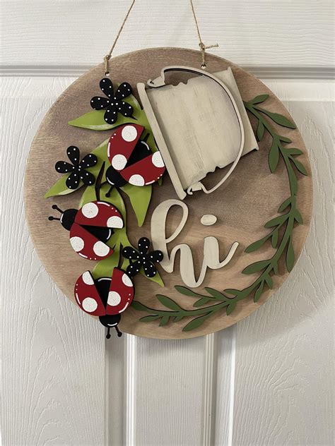 Ladybug Insert For Interchangeable Bucket Door Hanger Lilac Lane DIY