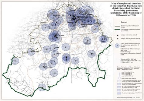 Map Of Suburban Tsarskoye Selo District Uyezd With The Indication Of