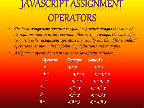 Operators In Java Script Ppt