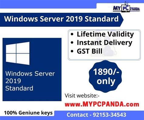 Windows Server 2019 Standard Lifetime Key At 1890 Piece Hisar ID 24289266330