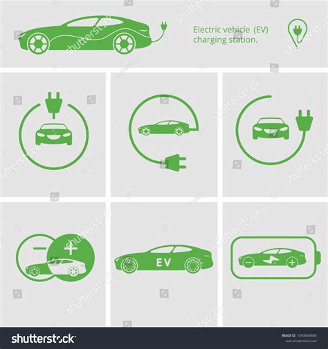 전기차 벡터 일러스트레이션 충전소아이콘 핀 포인트 스톡 벡터로열티 프리 1040844886 Shutterstock