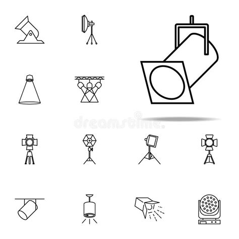 Ceiling Spot Multi Color Style Icon Simple Thin Line Outline Vector Of Spotlight Icons For Ui
