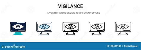 Vigilance Icon In Filled Thin Line Outline And Stroke Style Vector Illustration Of Two