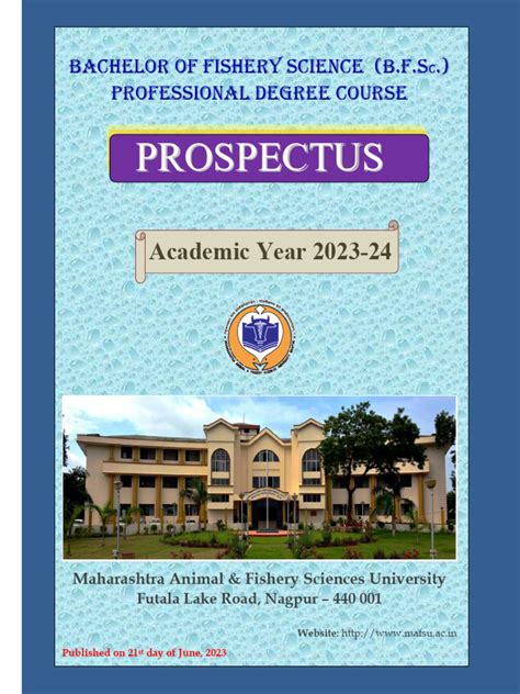 Final Combined Prospectus 2023 24 B F Sc 21 06 2023 Pdf University And College Admission