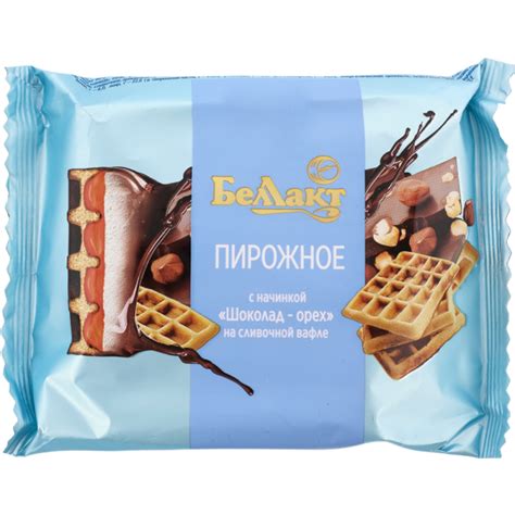 Творожный десерт «Беллакт пирожное вафля шоколад и орех 23 100 г купить в Минске недорого