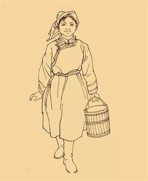 蒙古族小孩儿简笔画图 蒙古族简笔画 儿童蒙古族服饰简笔画 大山谷图库