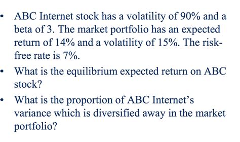 Solved Volatility Of 90 And Expected Return Of 14 And A