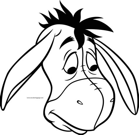 Eeyore Sad Face Coloring Page