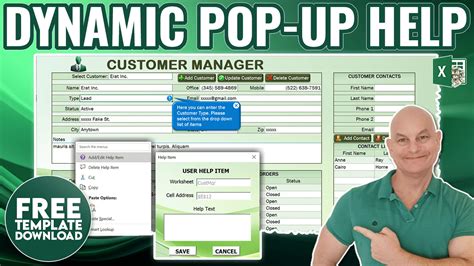 Download Your Free Dynamic Pop Up Help Workbook Now Excel For Freelancers