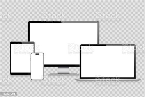 현실적인 벡터 모형 디지털 태블릿 휴대 전화 스마트 폰 컴퓨터 모니터 및 노트북 최신 디지털 장치 주당순이익 10 0명에 대한