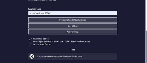 Basic Node And Express Serve An Html File Javascript The Freecodecamp Forum