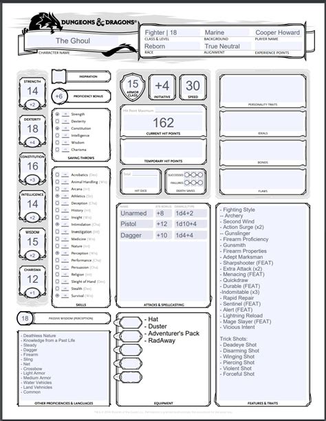 Fallout Ttrpg Character Sheet