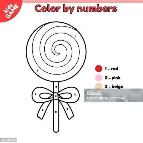 어린이 게임 크리스마스 막대 사탕으로 숫자로 색칠하기 롤리팝에 대한 스톡 벡터 아트 및 기타 이미지 롤리팝 여가활동 게임 0명 Istock