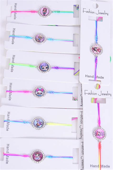 Bracelet Lol Doll Gradient Tiedye Strings Multi 12 Pcs Dozen Pull