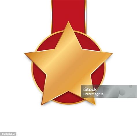 흰색 배경에 금색 별 배너가있는 빨간색 수상 리본 메달의 벡터 일러스트 레이 션 1위에 대한 스톡 벡터 아트 및 기타 이미지 1위 경쟁 고급 Istock