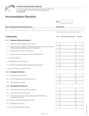 Fillable Online Documentation Checklist Fax Email Print PdfFiller