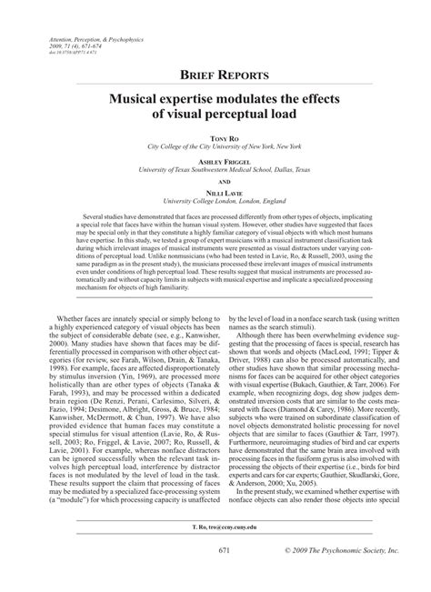 Pdf Musical Expertise Modulates The Effects Of Visual Perceptual Load
