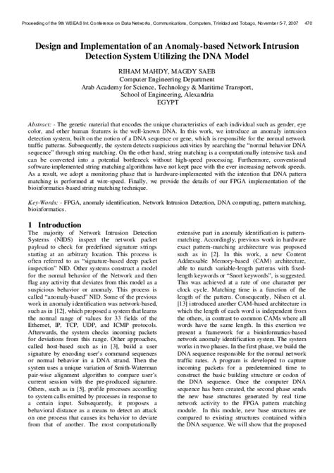 Pdf Design And Implementation Of An Anomaly Based Network Intrusion Detection System Utilizing