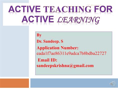 Active Learning Method For Active Teaching Ppt Educational