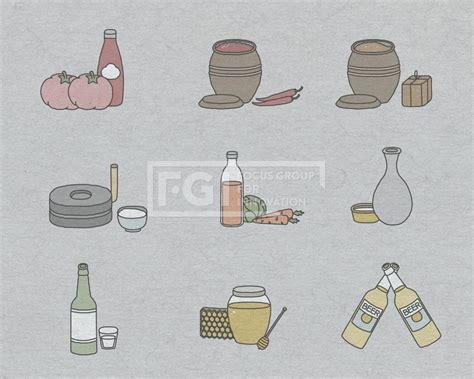 Utoimage 음식 아이콘 라인 아이콘 한식