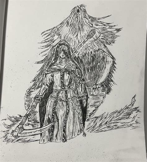 First Time Drawing Sister Friede Father Ariandel Rdarksouls3