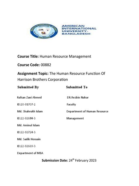 Hr Assignment Pdf Human Resources Human Resource Management