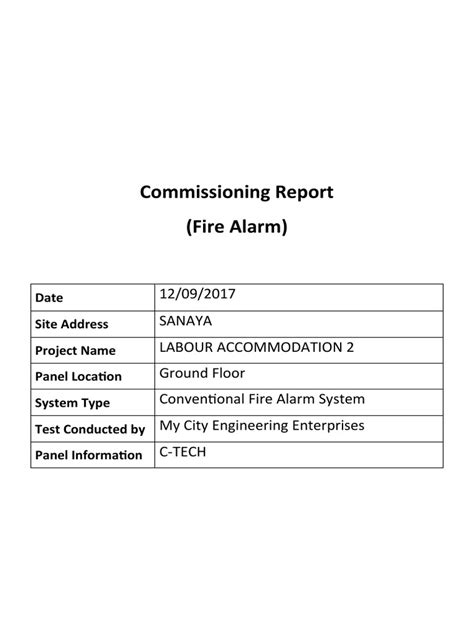 Commissioning Report For Fire Alarm Pdf Electrical Resistance And