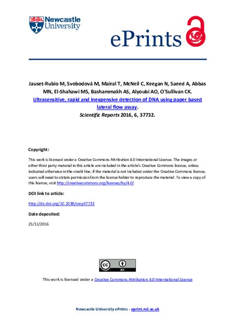 Pdf Ultrasensitive Rapid And Inexpensive Detection Of Dna Using