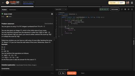 roshan kumar on linkedin code360 dsa java code360contest beginnercontest75 problemsolving…