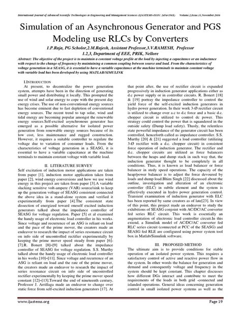 4simulation An Asynchronous Generator And Pgs Modeling Use Rlcs By Converters Pdf Electric