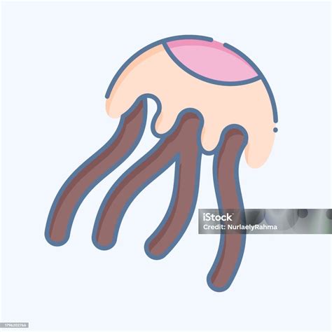 아이콘 해파리 독 기호와 관련이 있습니다 낙서 스타일 심플한 디자인 편집 가능 간단한 일러스트레이션 가솔린에 대한 스톡 벡터