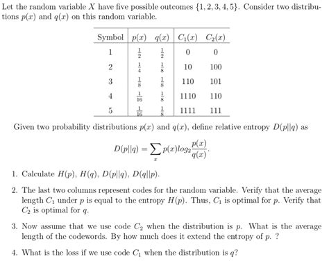 Solved Let The Random Variable X Have Five Possible Outcomes