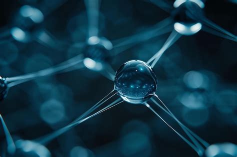 Abstract Isometric Spheres And Lines Representing Atoms And Data Points Arranged In A Lattice