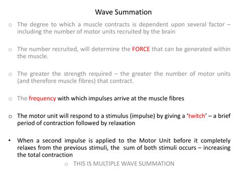Wave Summation Muscle Contraction And Motor Unit Recruitment