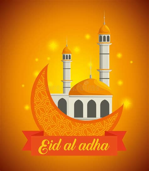 Castle Arcchitecture With Moon And Ribbon Design Stock Illustration Illustration Of Festival