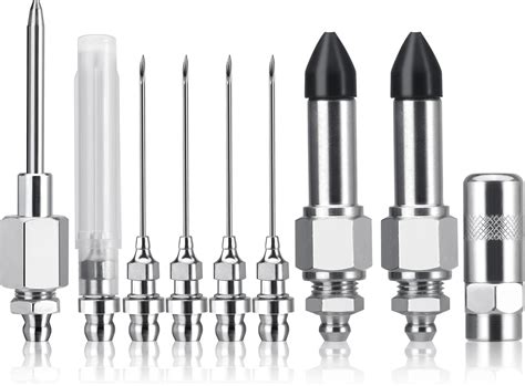 Needle Nozzle Kit 9 Pcs Grease Gun Stainless Steel Bearing Grease