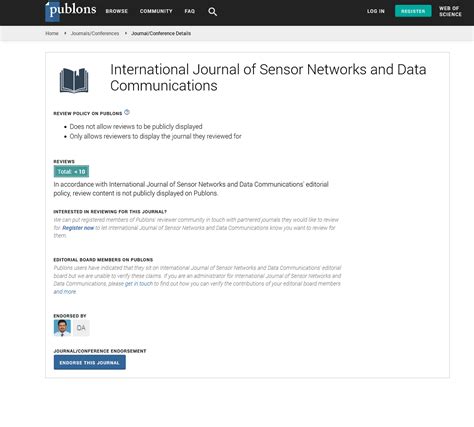 International Journal Of Sensor Networks And Data Communications